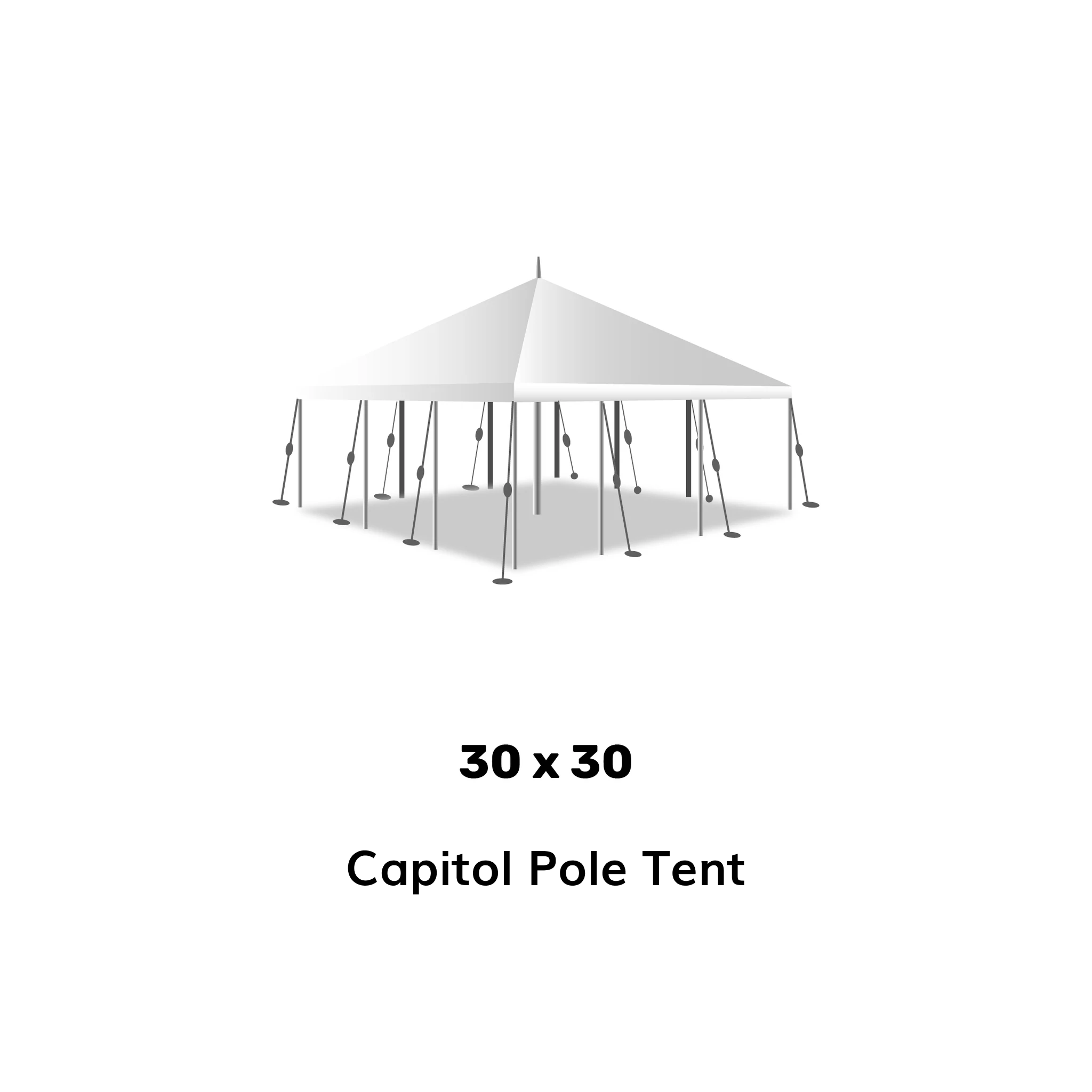 30x30 White Pole Tent for Sale | American Tent
