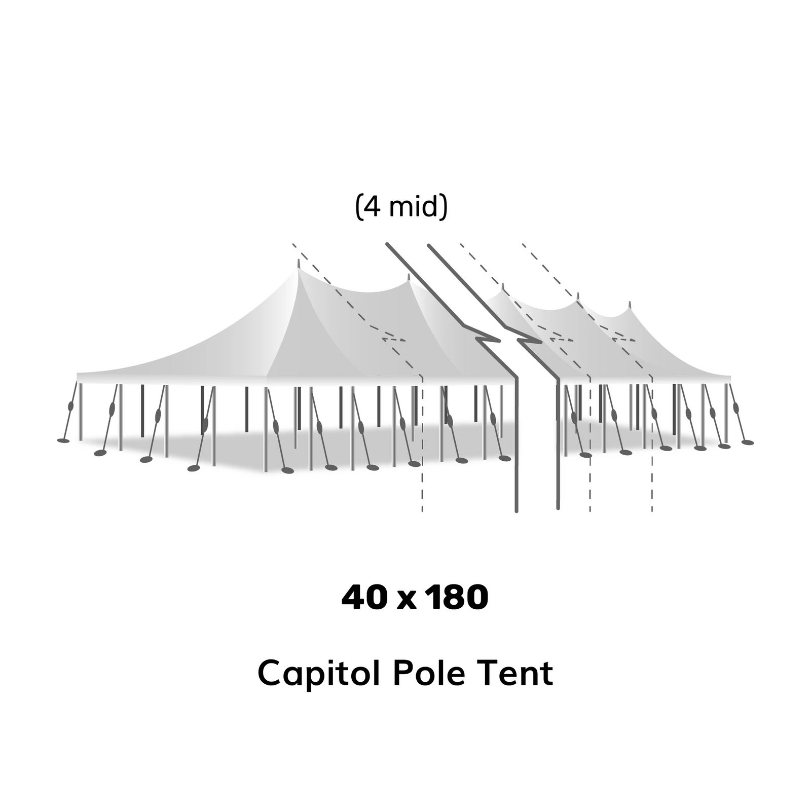 40x180 Large Party Pole Tent for Sale | American Tent