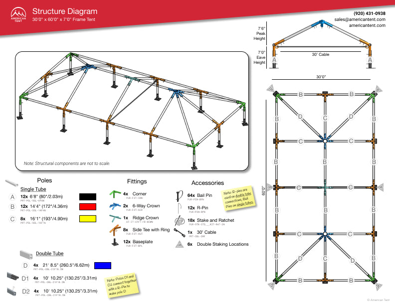 30x60 Wedding Frame Tent for Sale | 30 x 60 Canopy | American Tent