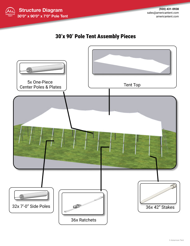 30x90 Large Heavy-Duty Pole Tent for Sale | American Tent