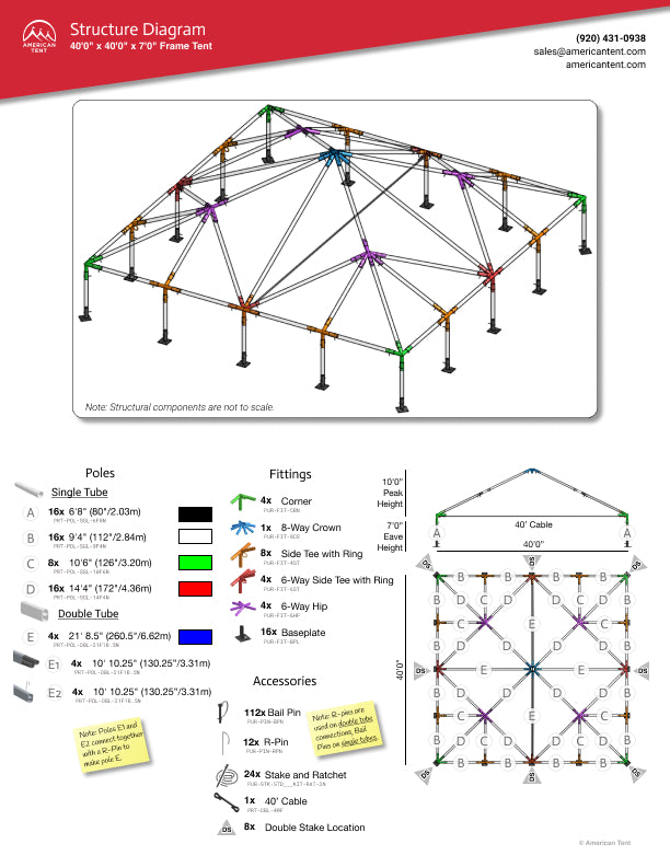 40 x 40 Commercial Frame Tent for Sale | American Tent